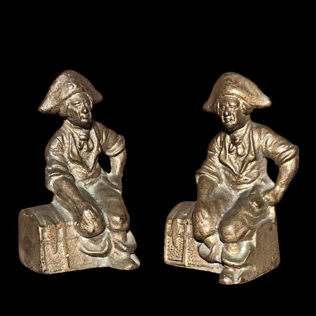 Antique Bronze Cast Iron Pirate Bookends, Hubley Antique Cast Iron ...