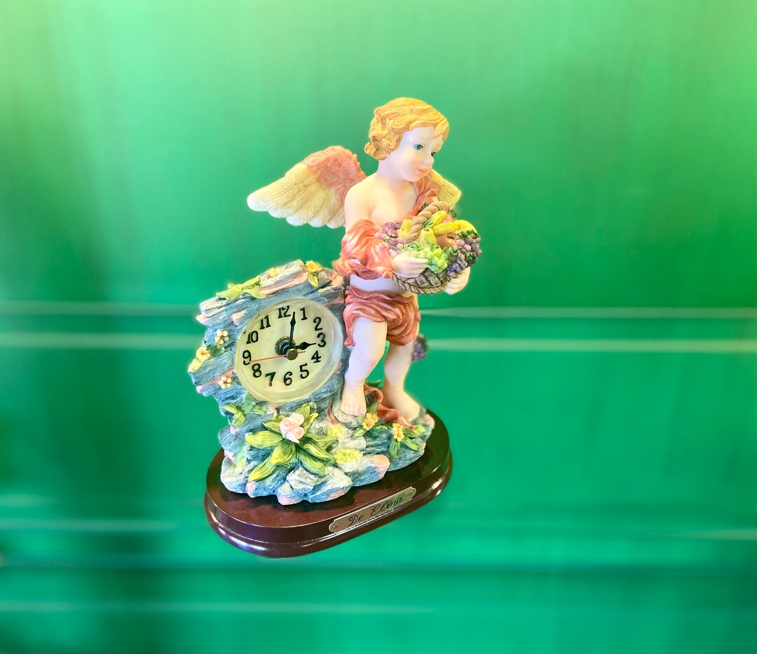 Vintage Cherub Angel Figurine Clock: Fruit Basket Decor - Etsy