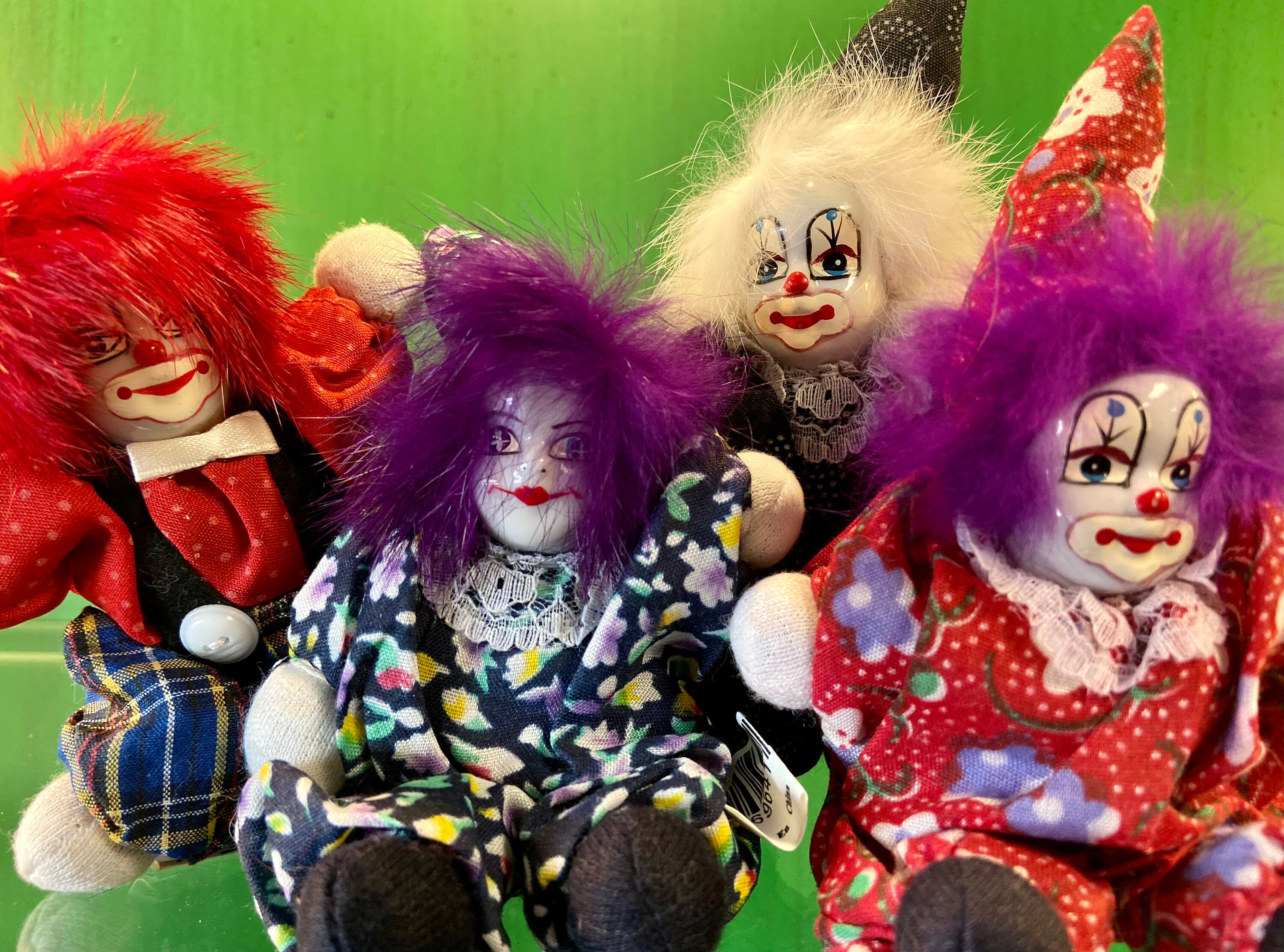 Set of 4 Vintage Porcelain Head Clowns Miniature Clown Hand - Etsy
