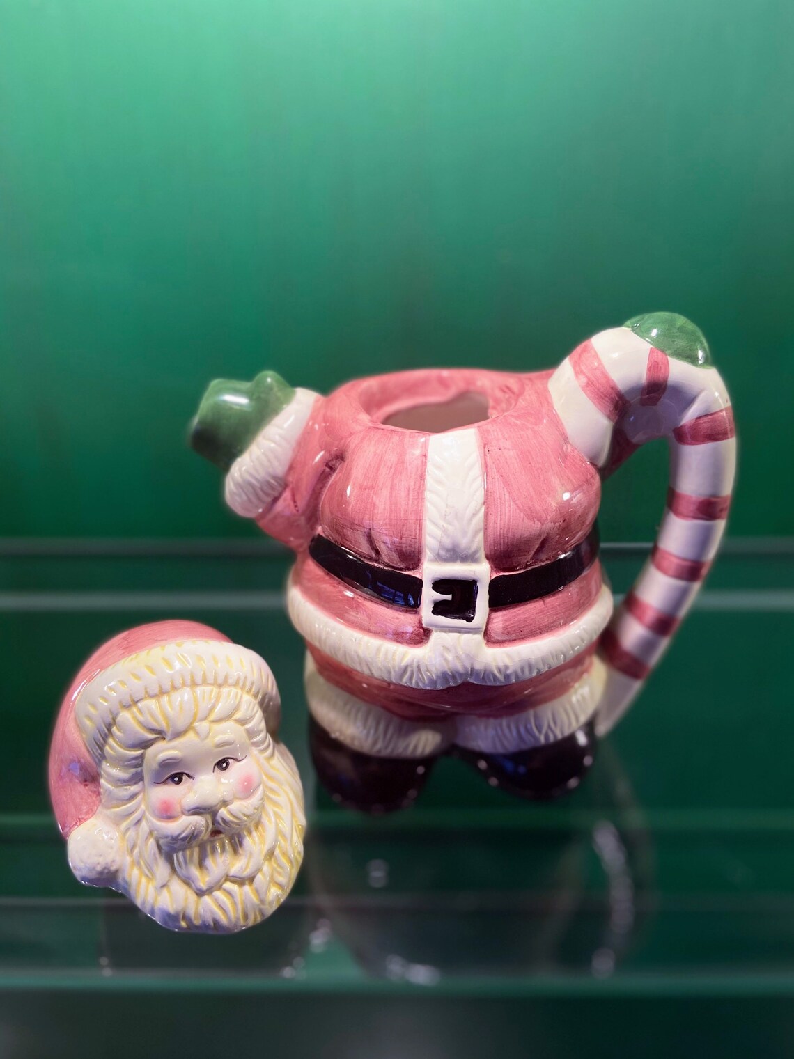 Vintage Santa Claus Teapot Hand Painted Ceramic Christmas - Etsy.de