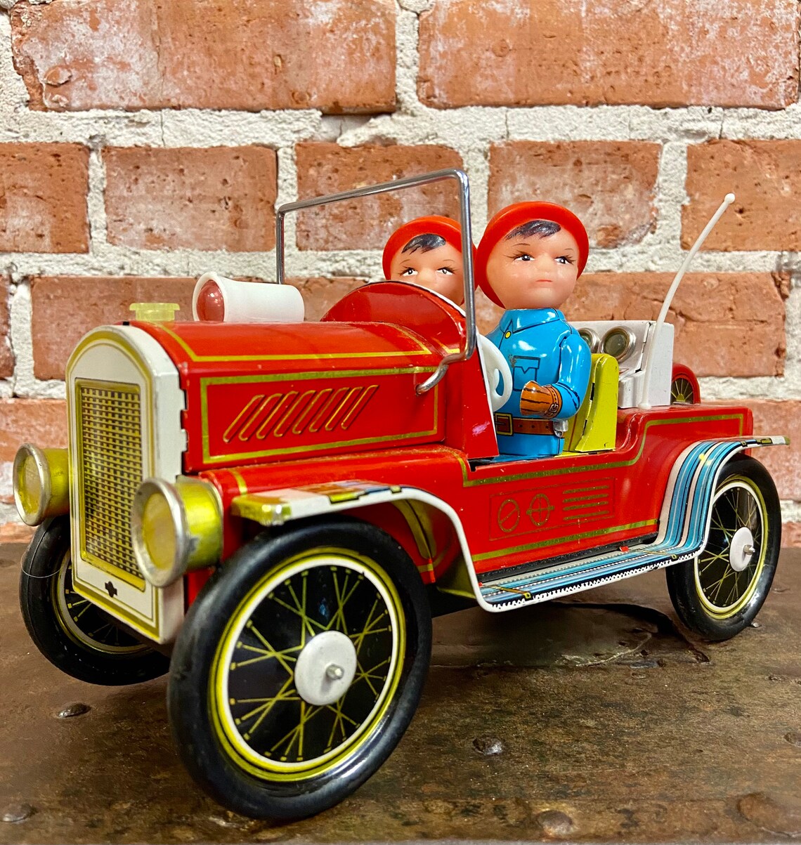 Vintage Fire Chief Battery Operated Tin Toy Car Vintage Fire | Etsy