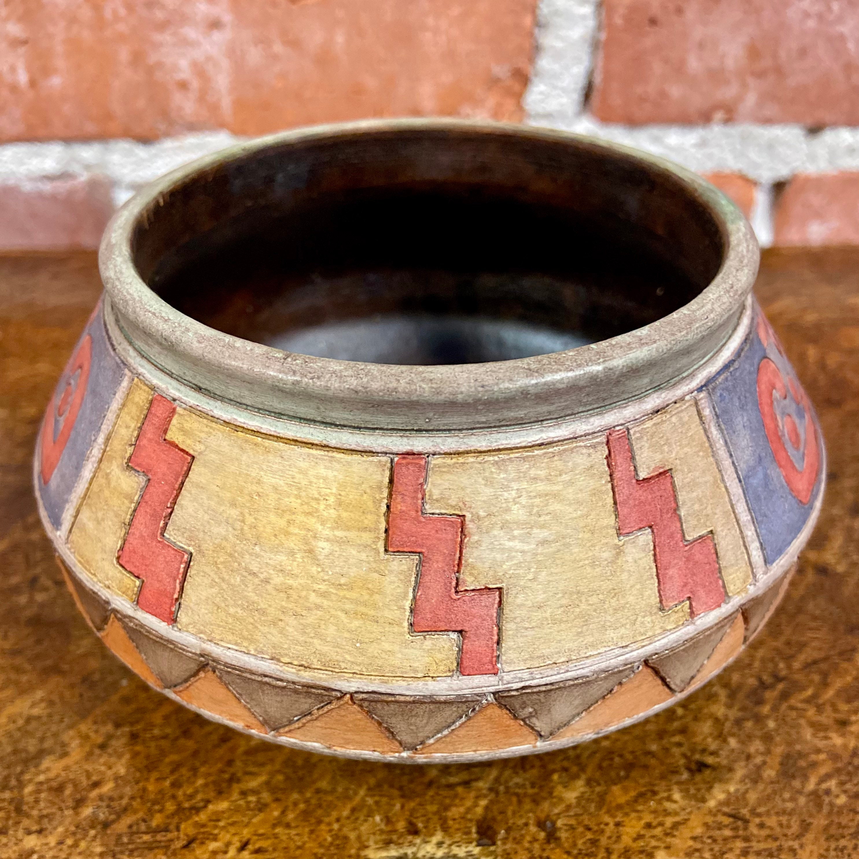 Vintage Brazil Art Ceramic, Pottery Pot, Southwest Bowl Vintage, Native ...