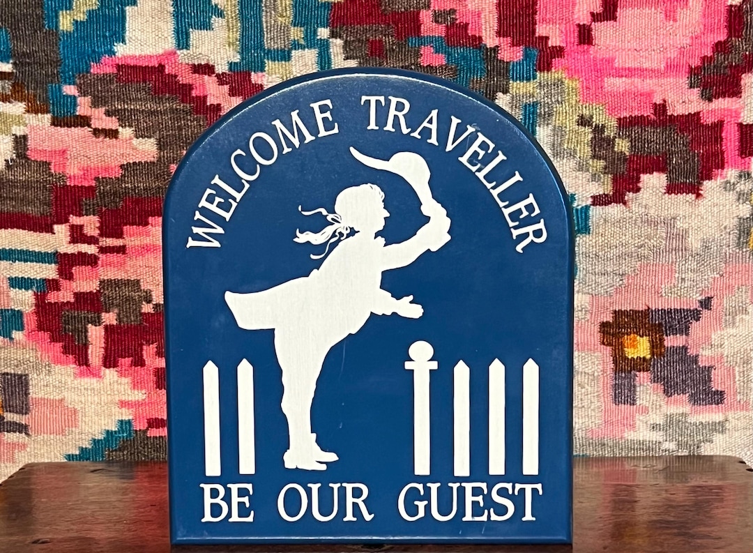 Vintage "welcome Traveler Be Our Guest" Sign - Victorian Style Wooden ...