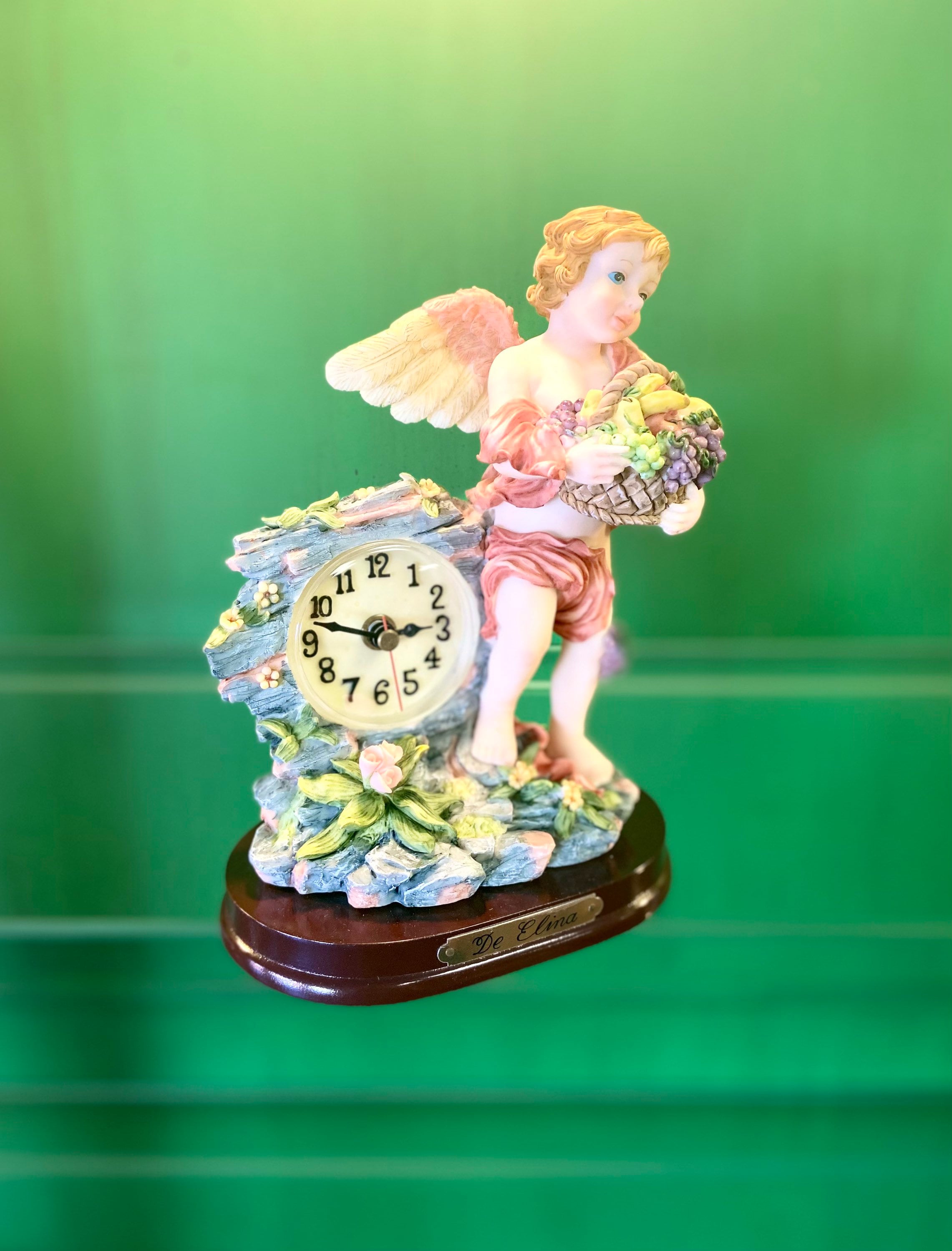 Vintage Angel Figurine Clock Vintage De Elina Cherub Angel | Etsy