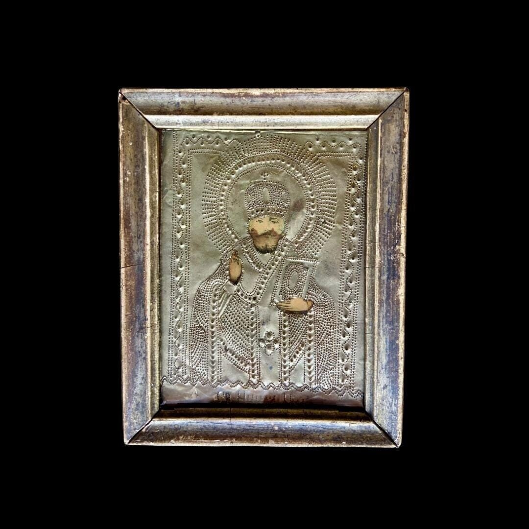 19th Century Russian Orthodox Silver Oklad St.nicholas Icon, Russian ...