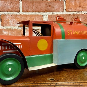 Vintage Tin Toy Tanker Truck Vintage Standard Oil Toy Truck | Etsy