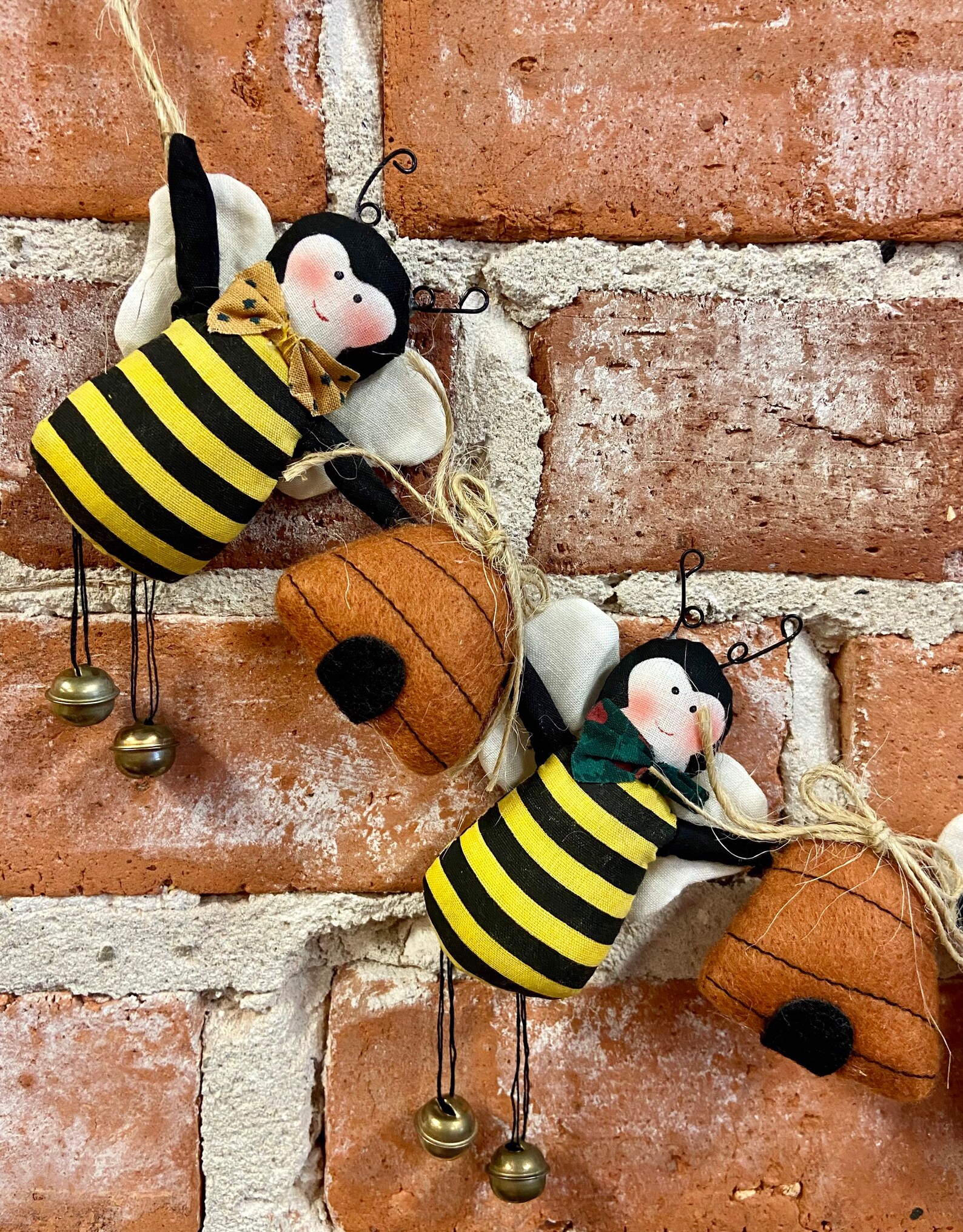 Vintage Hanging Honey Bee Decor 5 Hanging Bees on Twine | Etsy