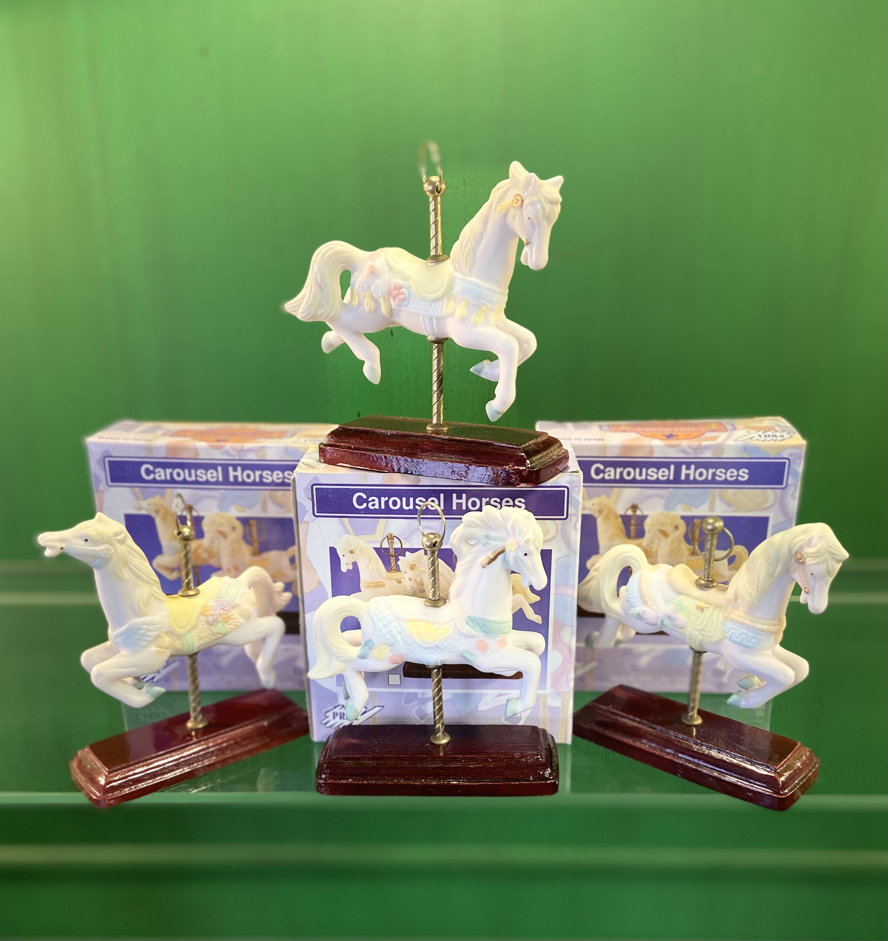 Set of 4 Vintage Carousel Horses Hand Painted Hand Sculpted - Etsy