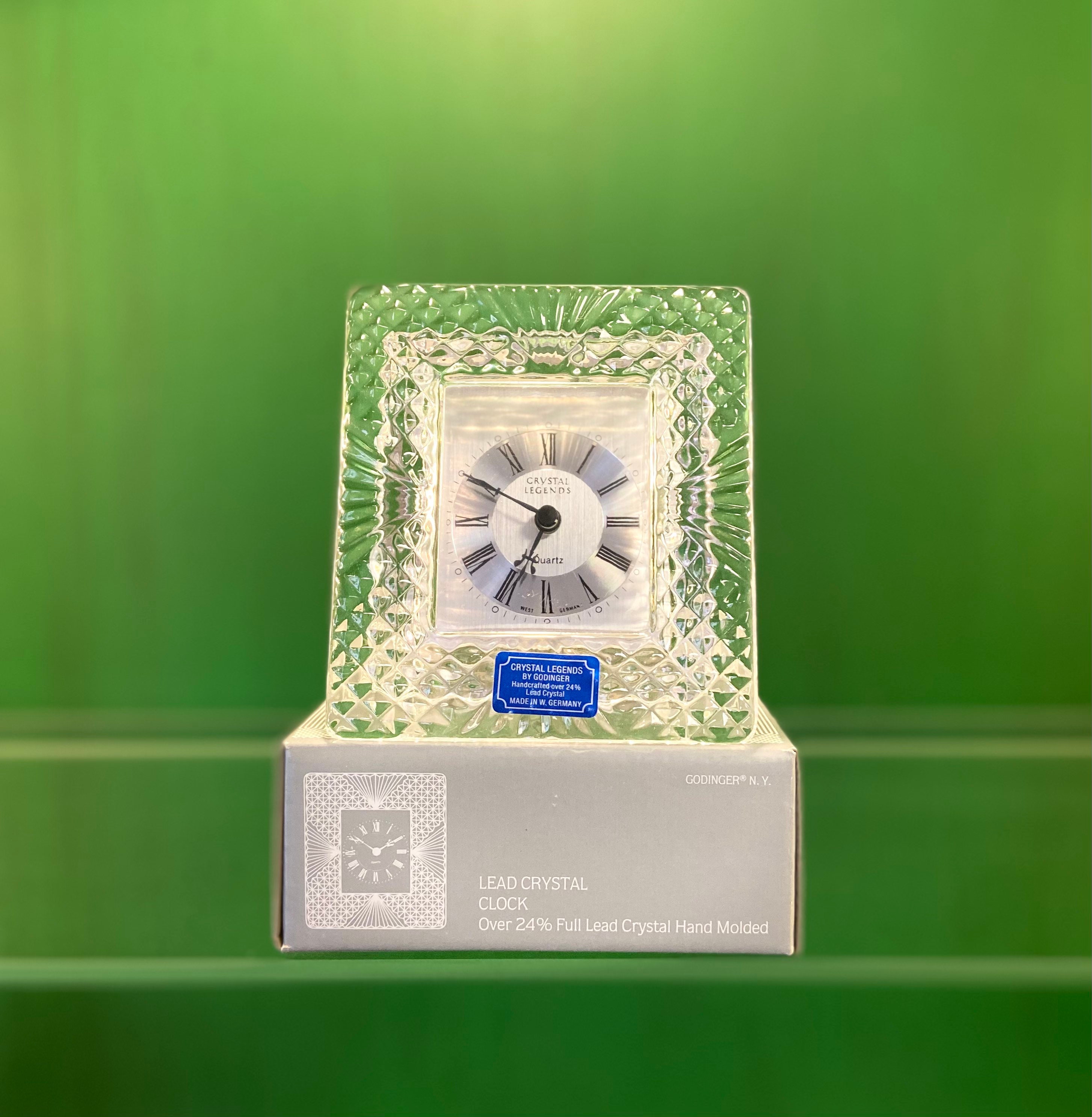 Vintage Crystal Clock Crystal Legends by Godinger Full Lead - Etsy