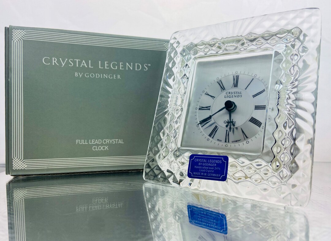 Vintage Crystal Clock, Crystal Legends by Godinger Full Lead Crystal ...