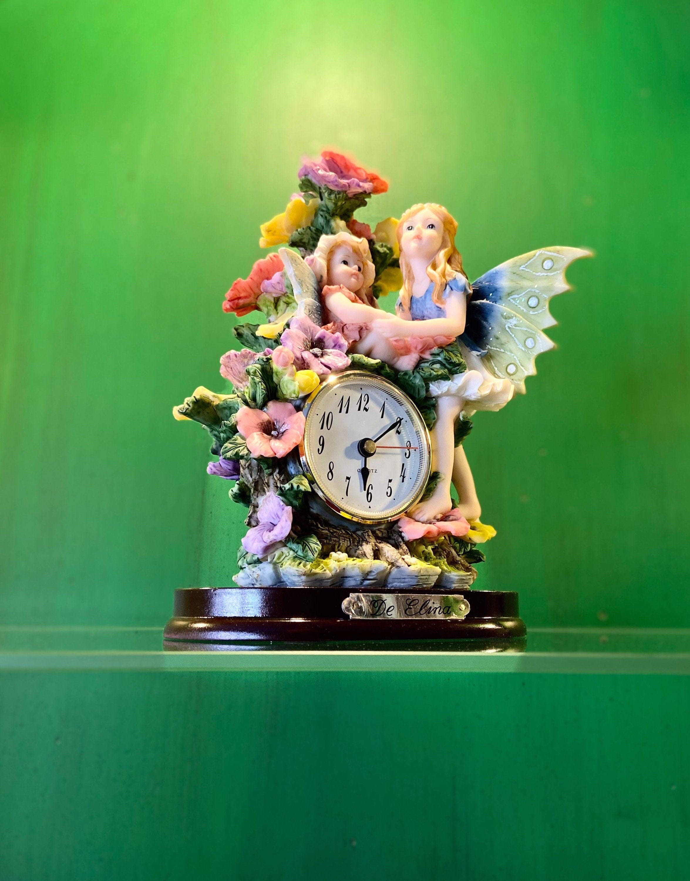Vintage Fairies Figurine Clock Vintage De Elina Fairy Statue | Etsy