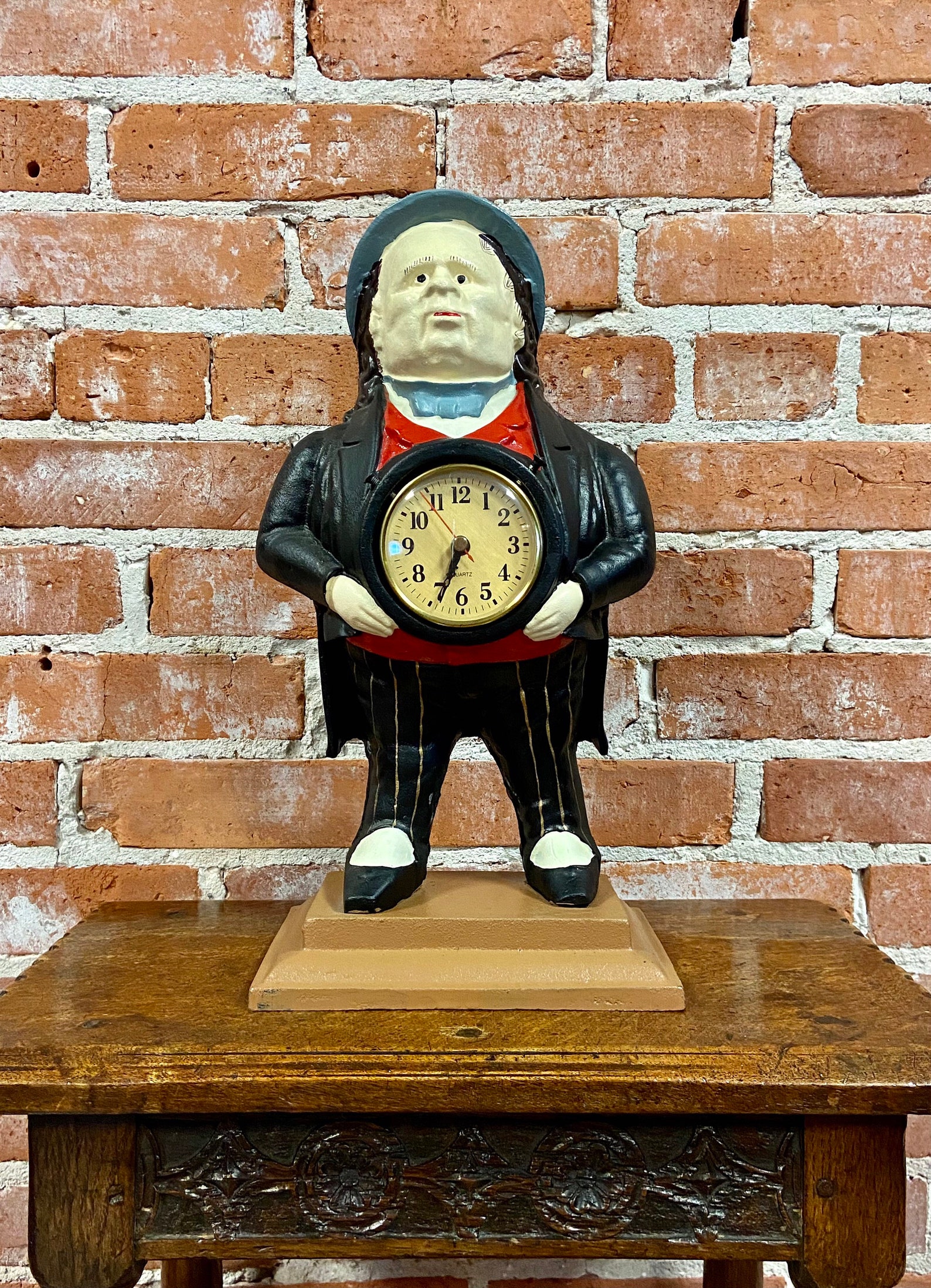 Vintage Cast Iron John Bull Clock Hand Painted Cast Iron | Etsy