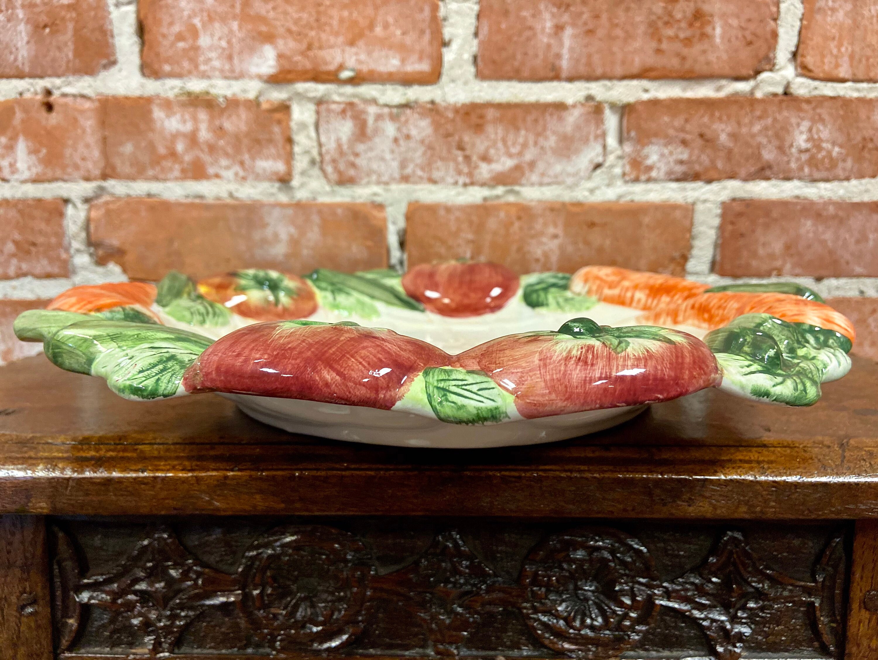 Vintage Hand Painted Ceramic Vegetable Plate Ceramic | Etsy