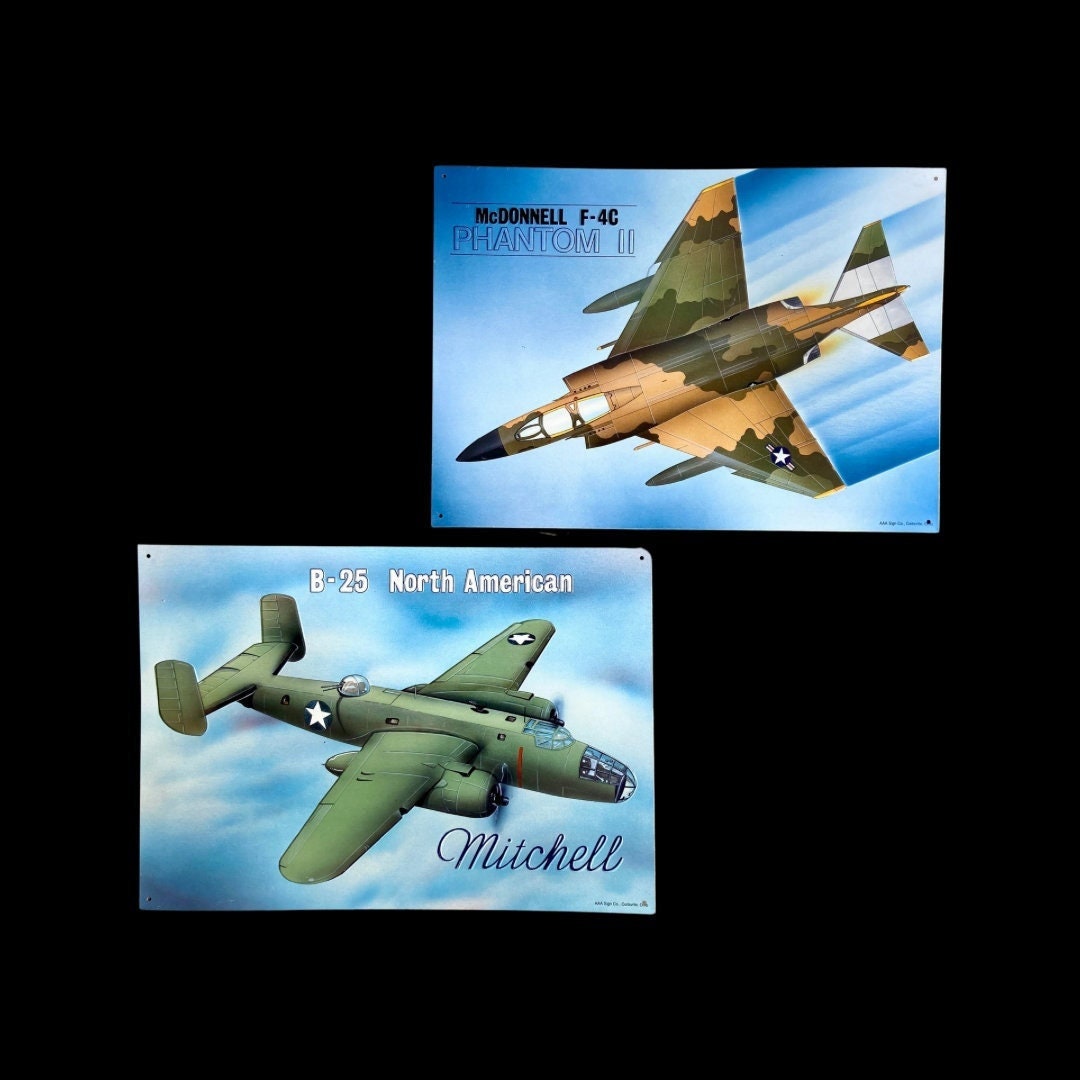 Set of 2 Vintage U.S. Air Force Metal Signs, Pair of Vintage Military ...
