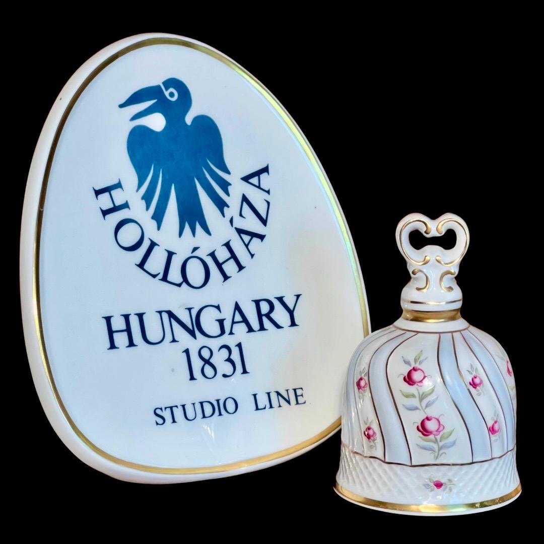 Vintage Hollóháza Porcelain Tea Bell: Hand-painted 21K Gilding - Etsy