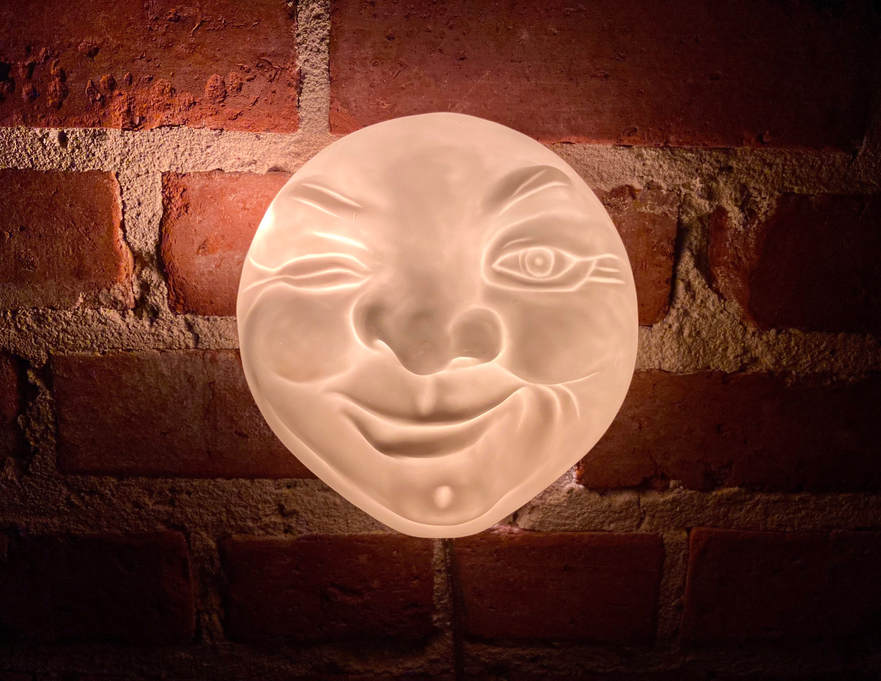 Vintage Man In The Moon Face Lamp Winking Man In The Moon | Etsy