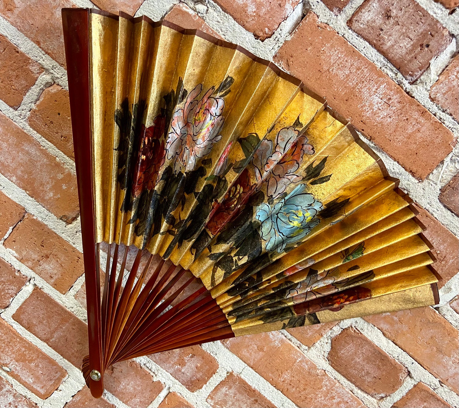 Vintage Oriental Wall Fan Art Asian Wall Hanging Fan - Etsy