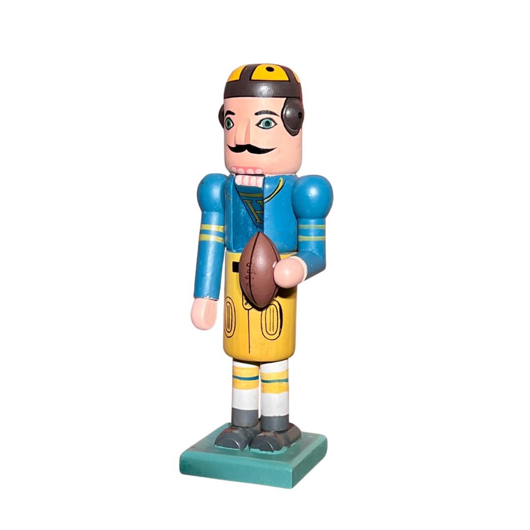 Vintage Football Player Nutcracker: Handcrafted Wooden Christmas Decor ...