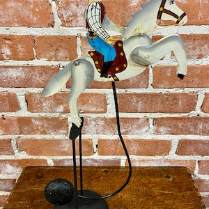 Vintage Cowboy Metal Balancing Toy, Retro Balance Figure Metal Toy ...