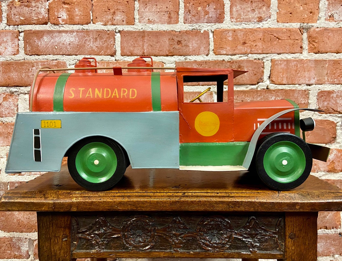 Vintage Tin Toy Tanker Truck Vintage Standard Oil Toy Truck | Etsy