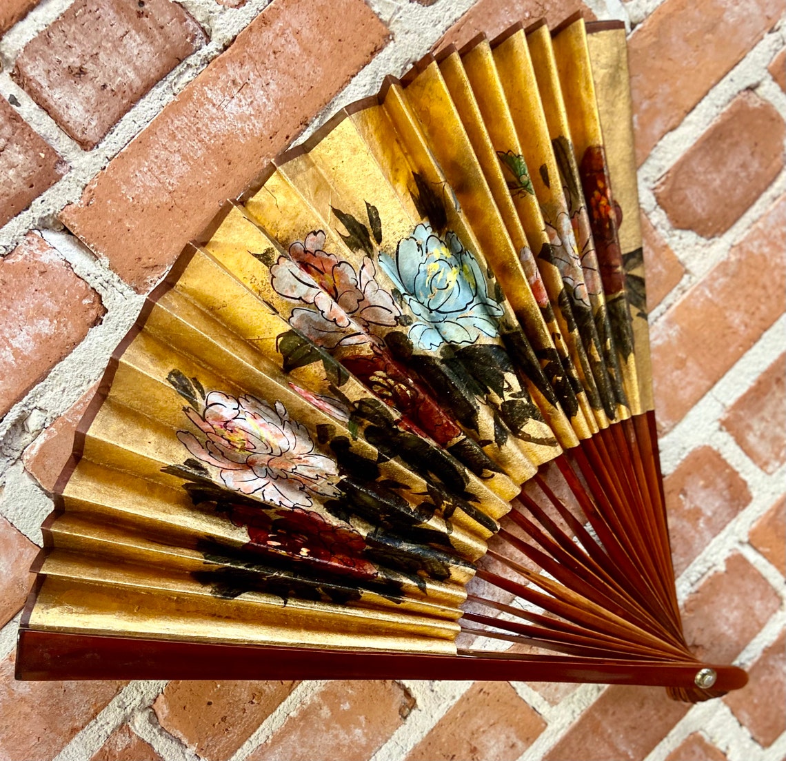 Vintage Oriental Wall Fan Art Asian Wall Hanging Fan - Etsy