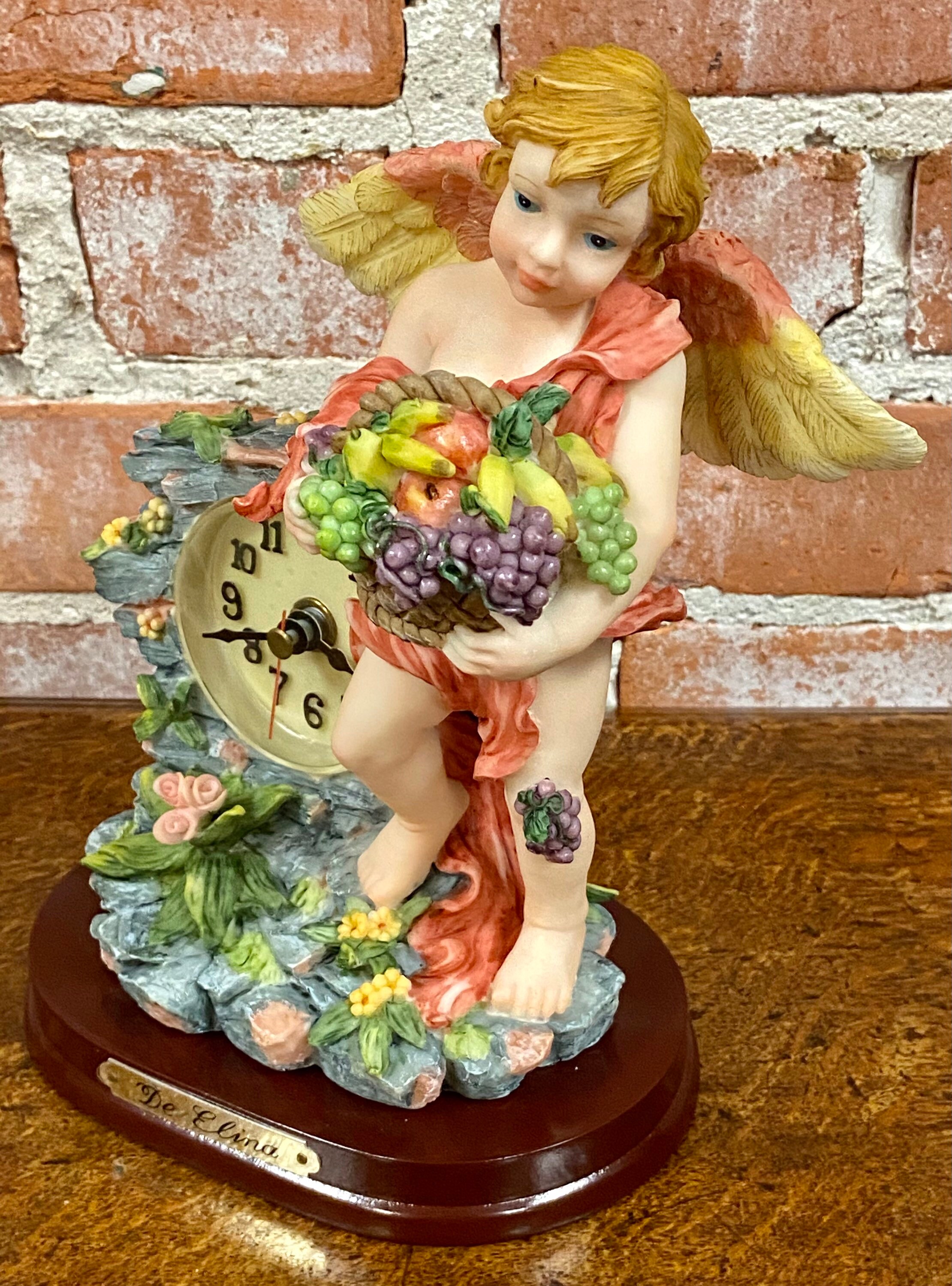 Vintage Angel Figurine Clock Vintage De Elina Cherub Angel | Etsy