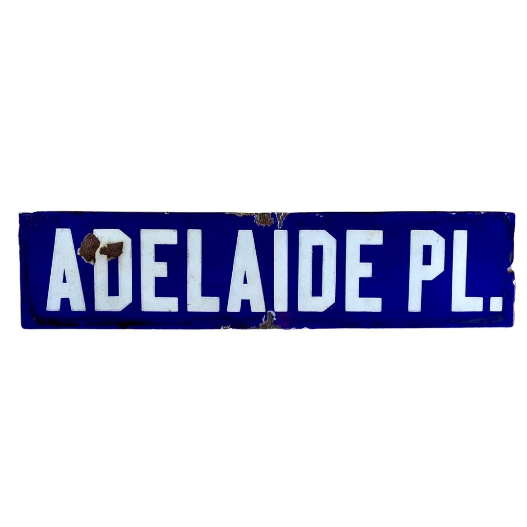 Vintage Porcelain Street Sign, Adelaide Place Original City Street Sign ...
