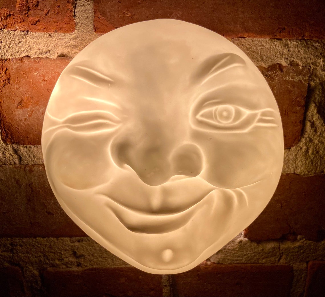 Vintage Man In The Moon Face Lamp Winking Man In The Moon | Etsy