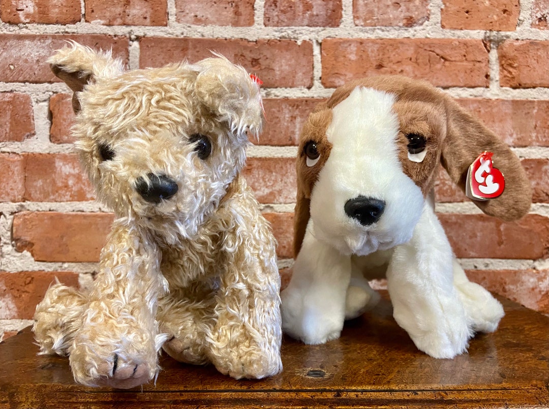 Vintage Pair of Ty Stuffed Dogs, Ty Sherlock the Basset Hound Puppy Dog ...