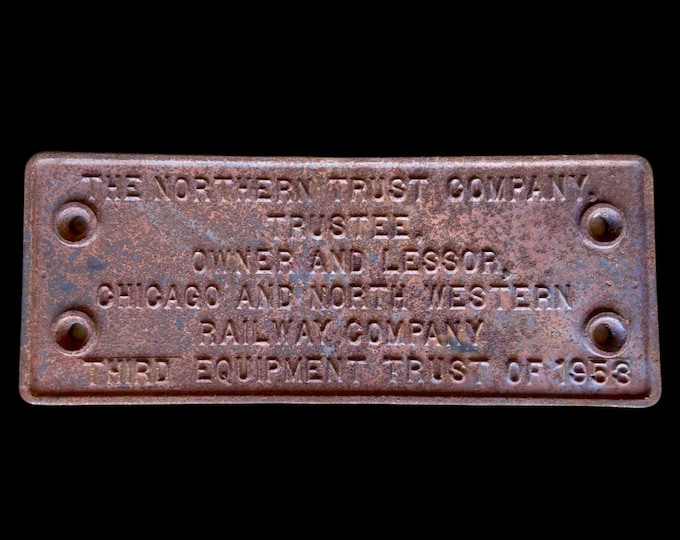Vintage Cast Iron Railroad Trust Plate, Chicago and North Western ...