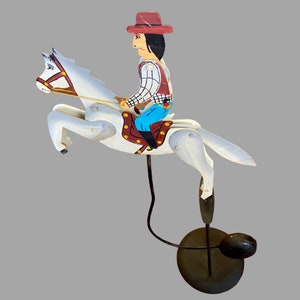 Vintage Cowboy Metal Balancing Toy, Retro Balance Figure Metal Toy ...