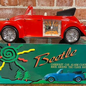 Vintage Beetle Car Alarm Clock, VW Beetle Cabriolet Alarm Clock W ...