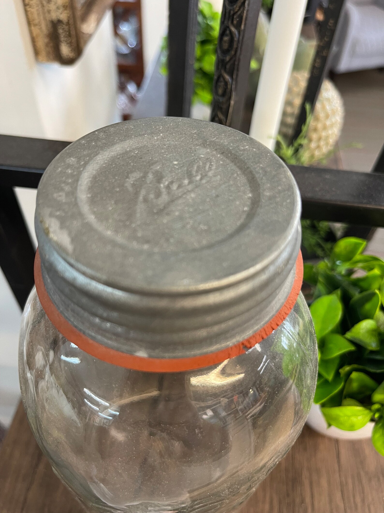 Large Crown Mason Jar Clear Glass Lid and Seal Farmhouse Country ...