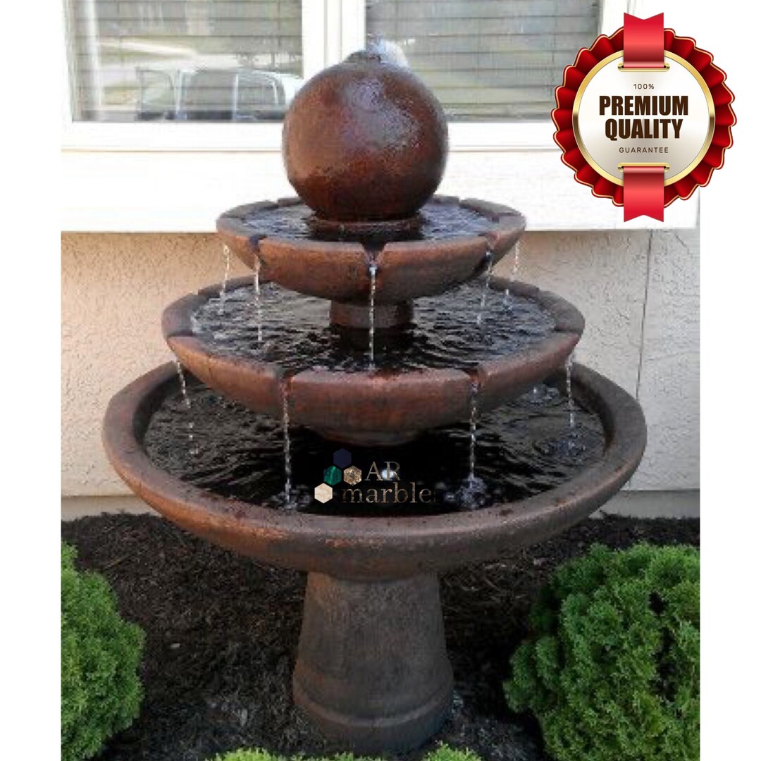 Relaxing Water Fountain, Rockery Fountain Relaxing Garden Outdoor ...