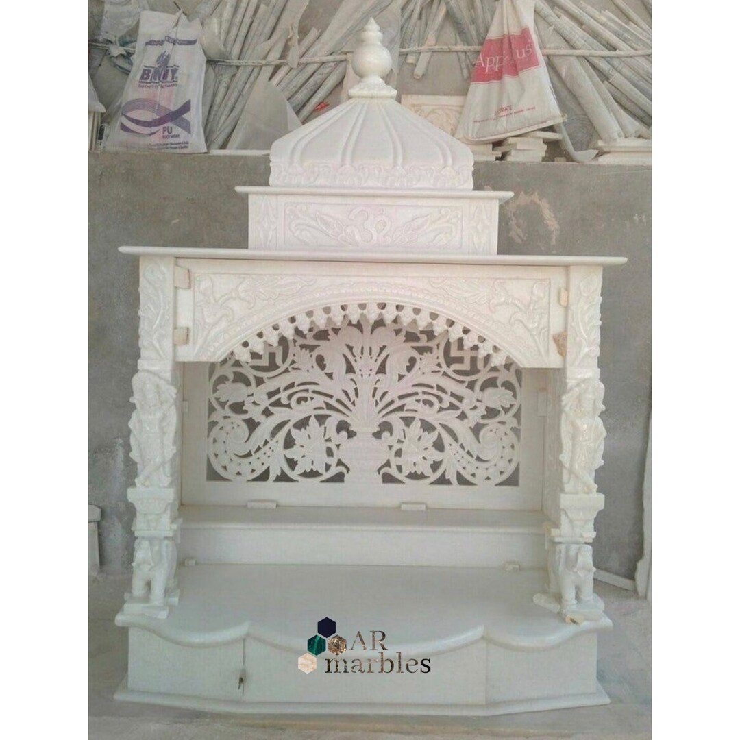 White Marble Home Temple Ar Luxury Homes Religious Indian - Etsy