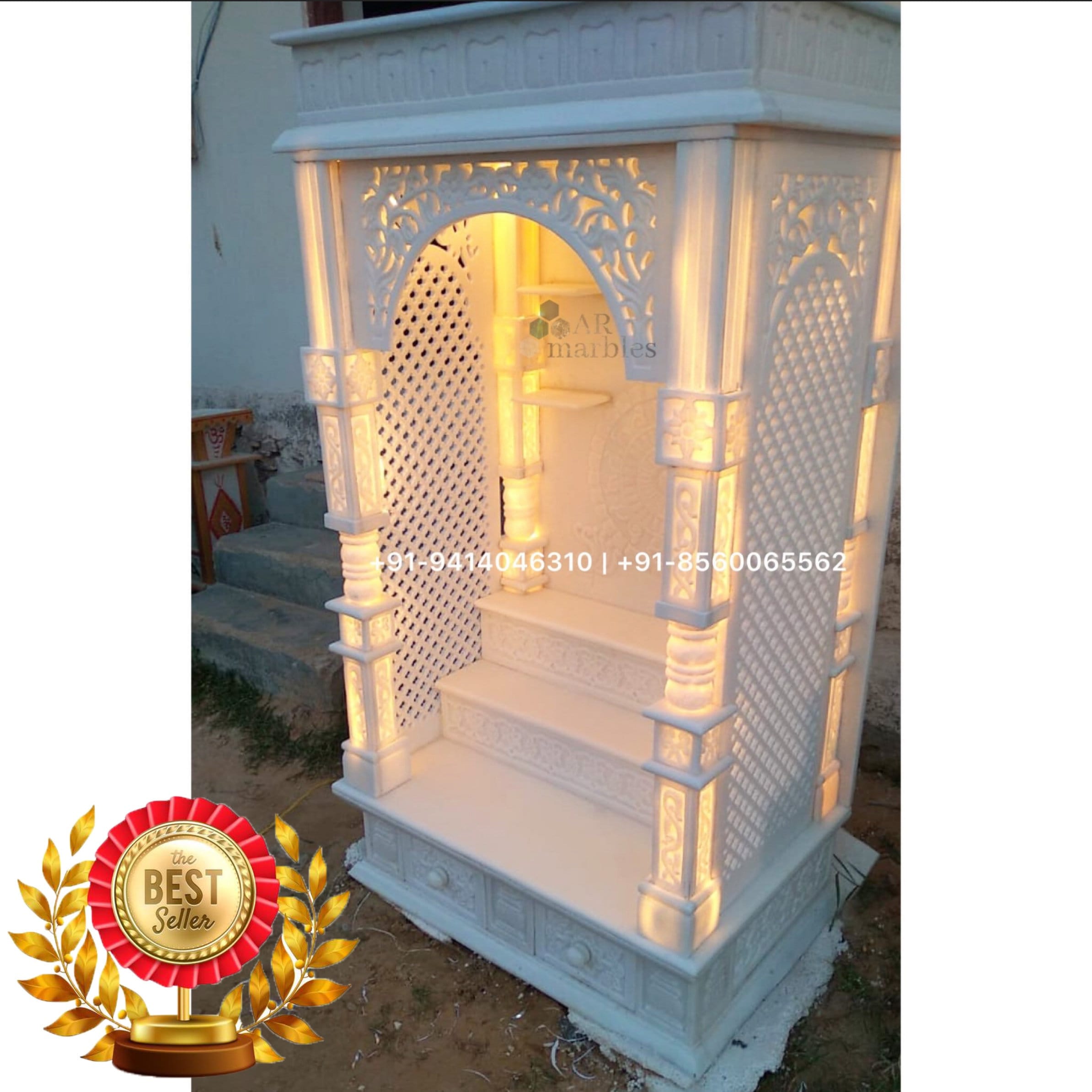 Luxury Home Temple With LED Lights, Temple, Marble Mandir - Etsy