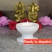 Set of 4 Marble Diyas, Religious Temple Pooja Tool, Alter Diya Stand ...