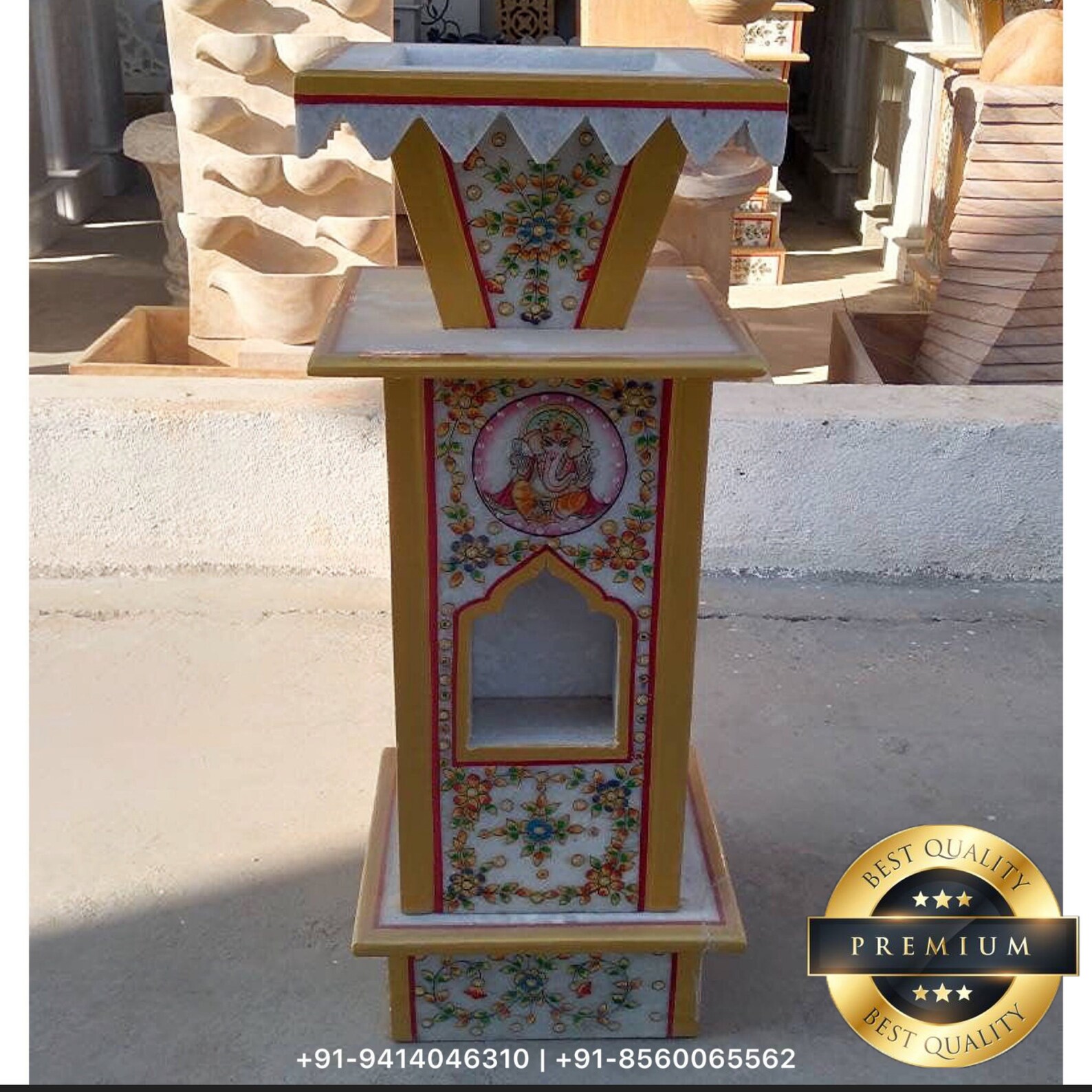 Hand Carved Marble Tulsi Planter Stand: Hindu Home Decor - Etsy