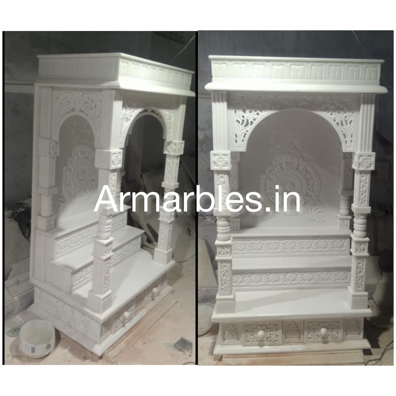 Luxury Home Temple With LED Lights, Temple, Marble Mandir - Etsy