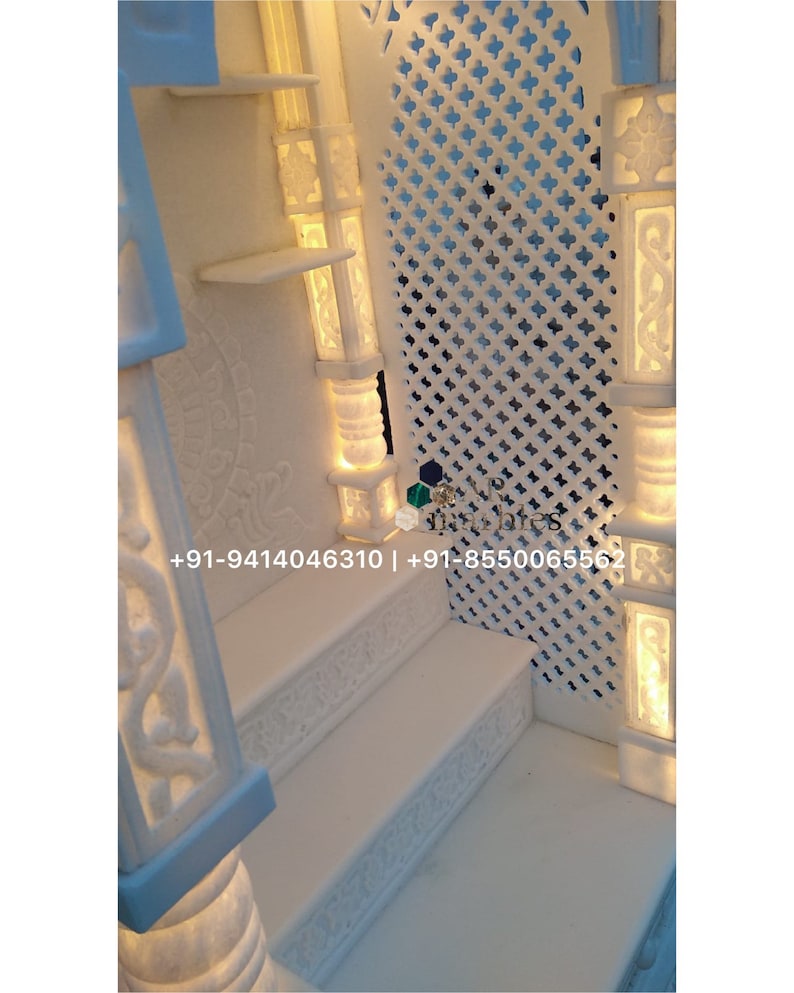Luxury Home Temple With LED Lights, Temple, Marble Mandir - Etsy