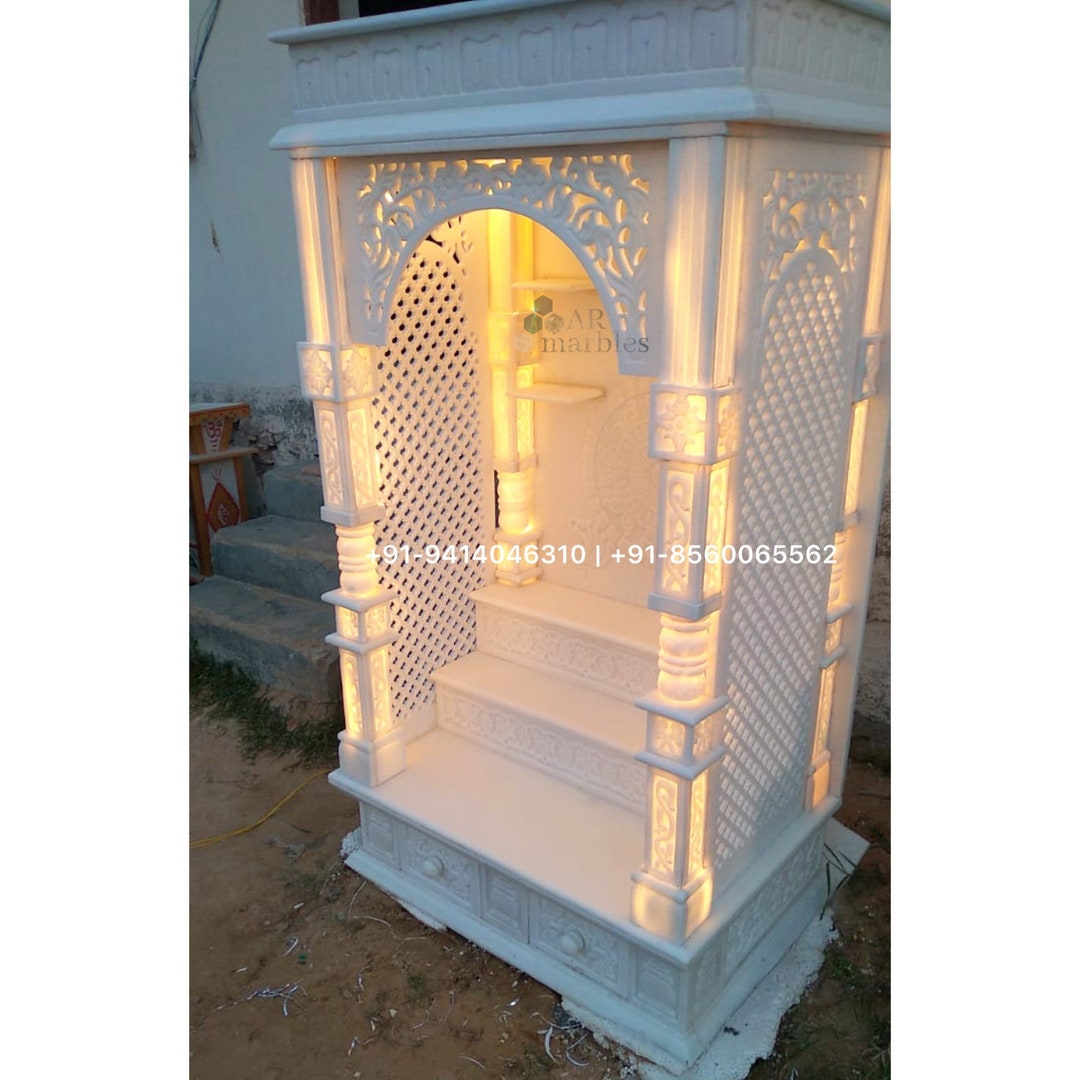 Luxury Home Temple With LED Lights Temple Marble Mandir - Etsy