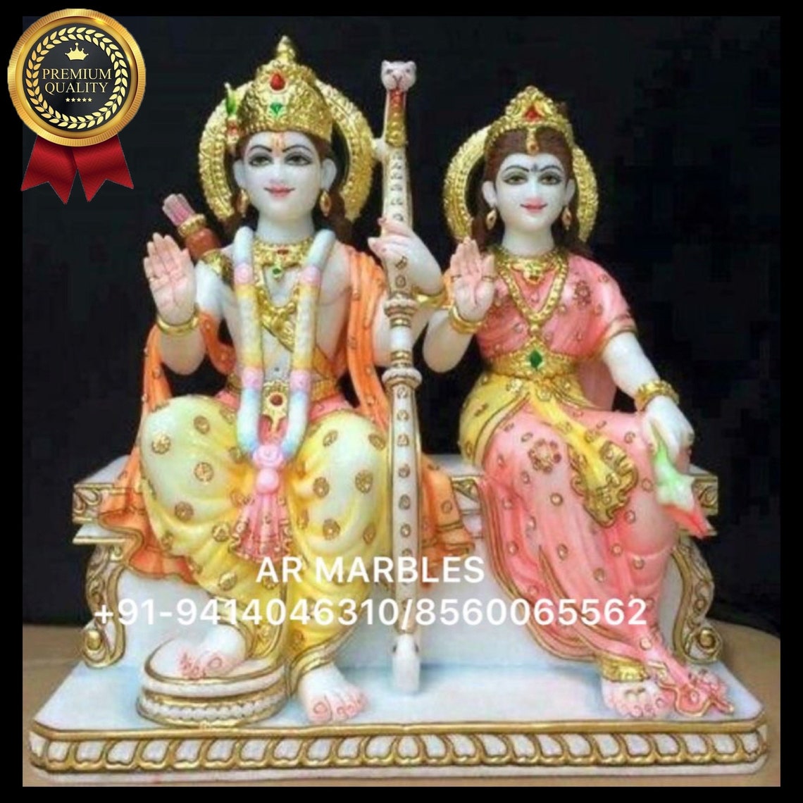 Ram Darbar Jodi, Sita Ram Statue, Marble God Idol, 24 INCH Ram Sita ...