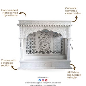 Handcrafted Marble Home Temple With LED Lighting & Cutwork - Etsy