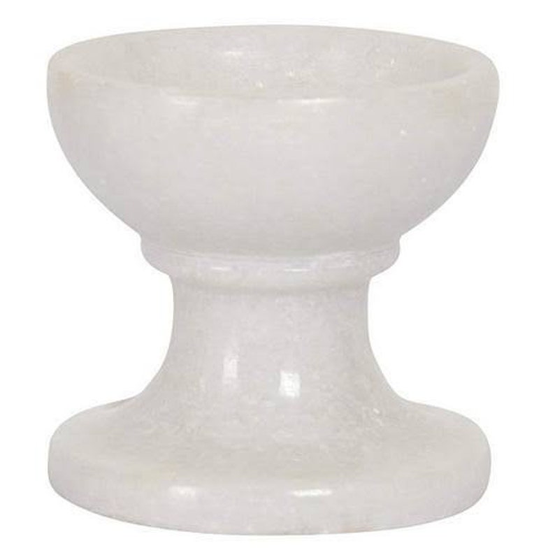 Set of 4 Marble Diyas, Religious Temple Pooja Tool, Alter Diya Stand ...