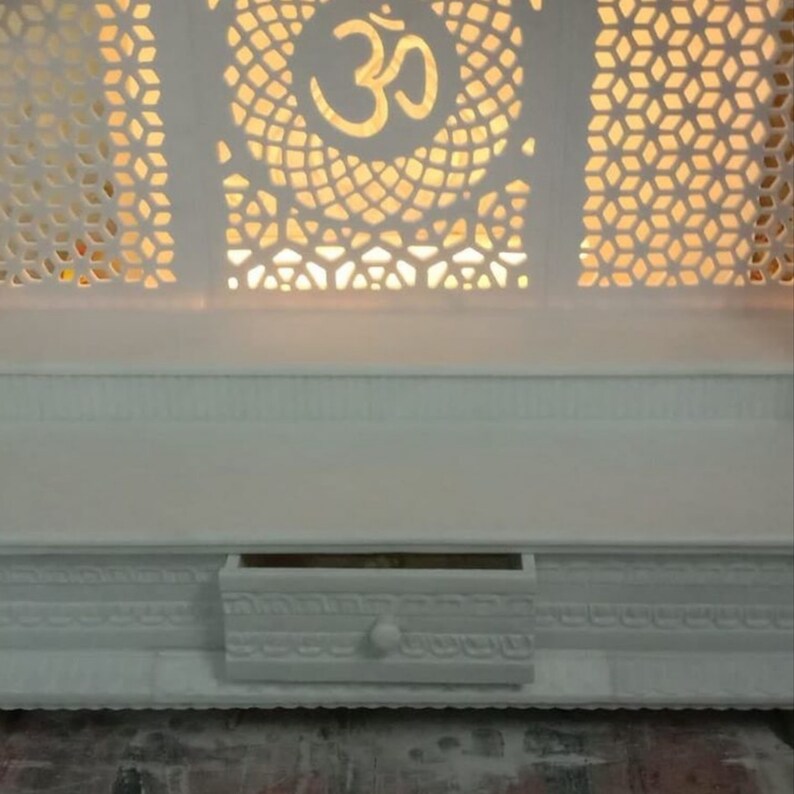 Handcrafted Marble Home Temple With LED Lighting & Cutwork - Etsy