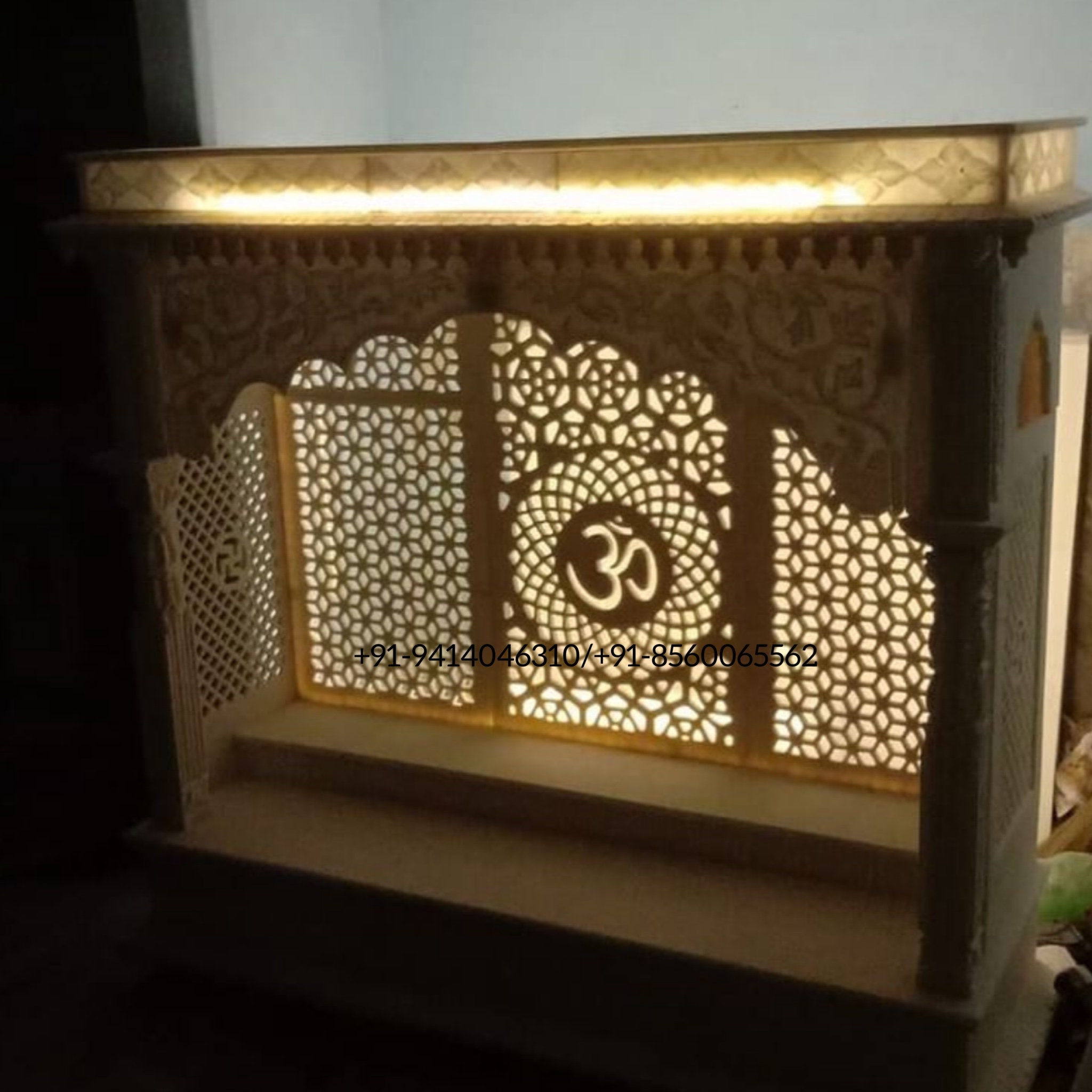 Handcrafted Marble Home Temple With LED Lighting & Cutwork - Etsy