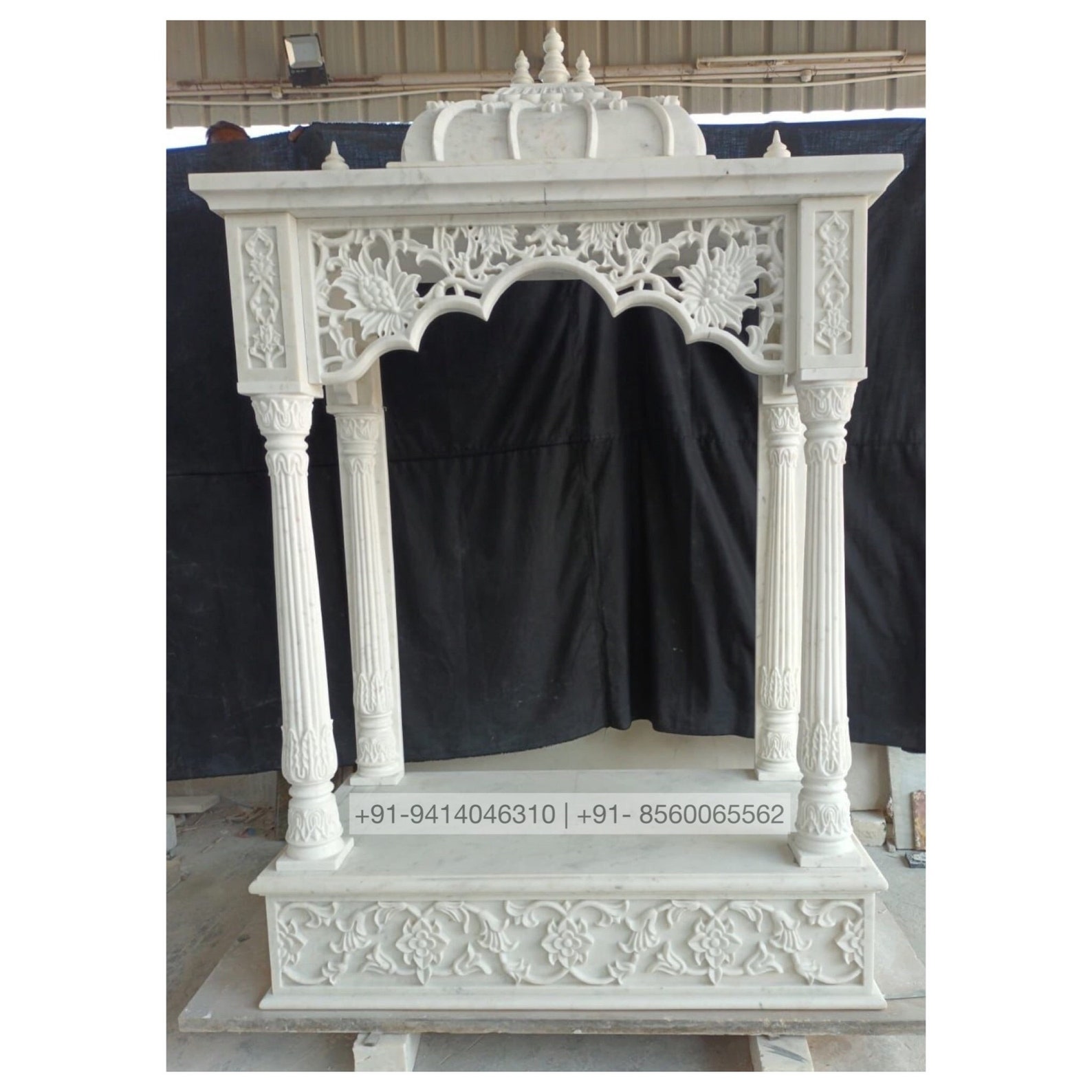 Religious Home Temple With Drawer Marble Stone God Home Pooja Ghar ...
