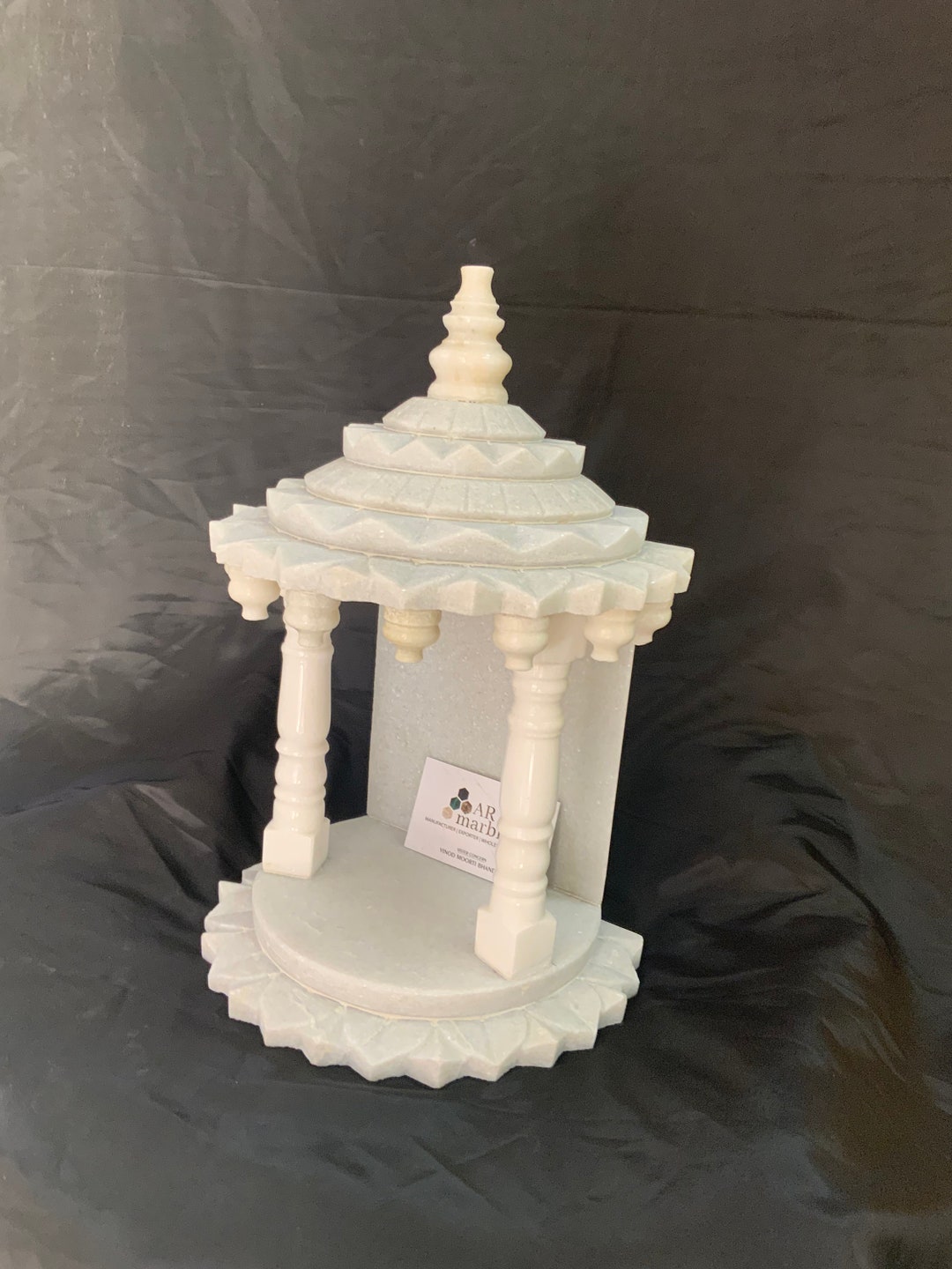 Hand Carved Marble Hindu Temple: Pooja Ghar, God Home Decor (13 Inches ...