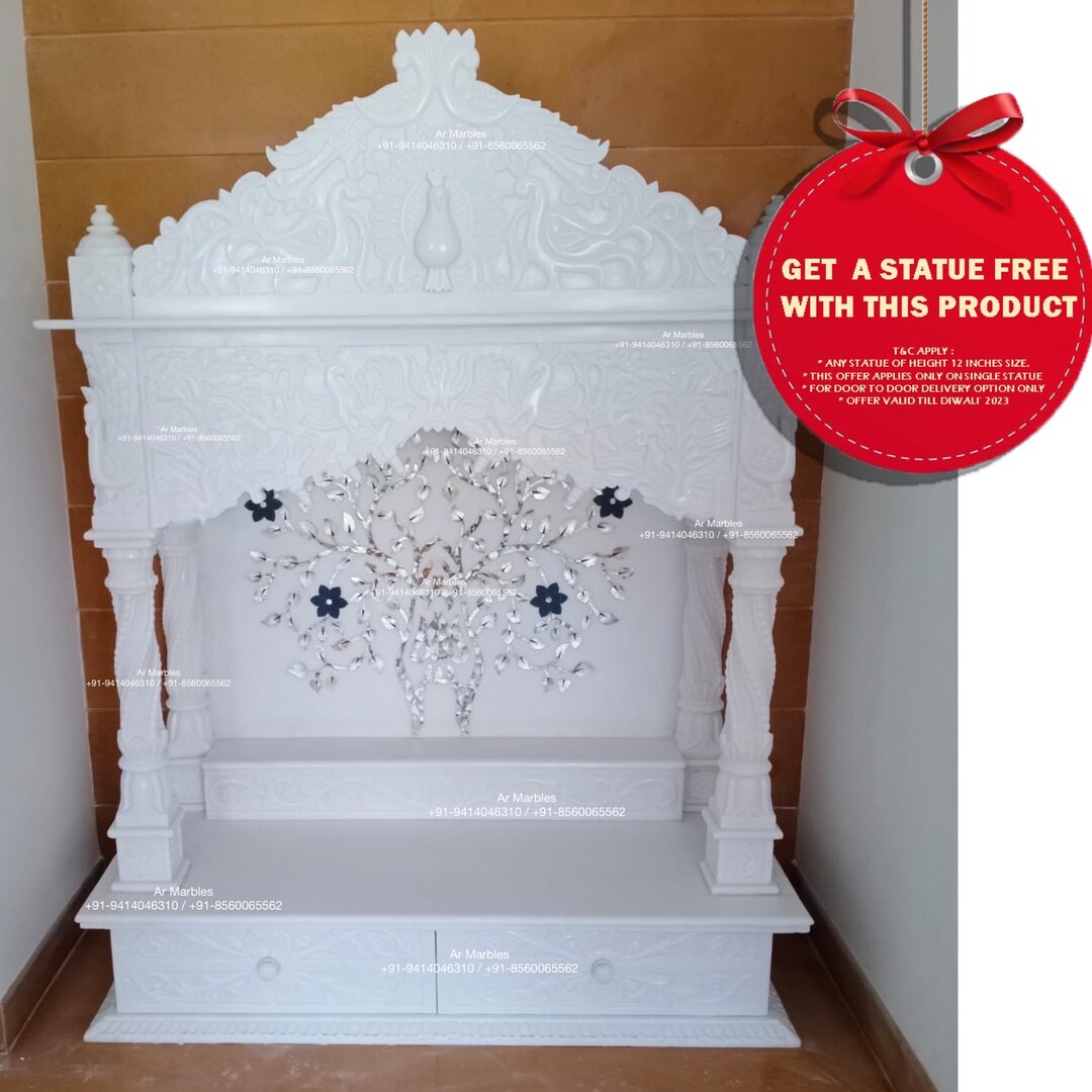 Beautiful Marble Mandir Home Temple for Pooja Hand Carved - Etsy
