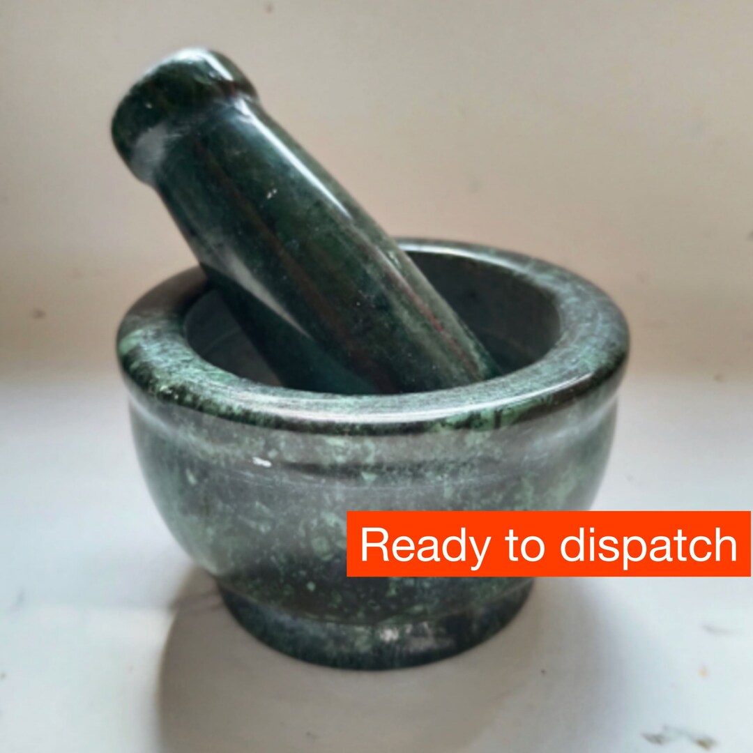 Marble Mortar and Pestle Set , Green Stone Masher , Spices Crusher ...